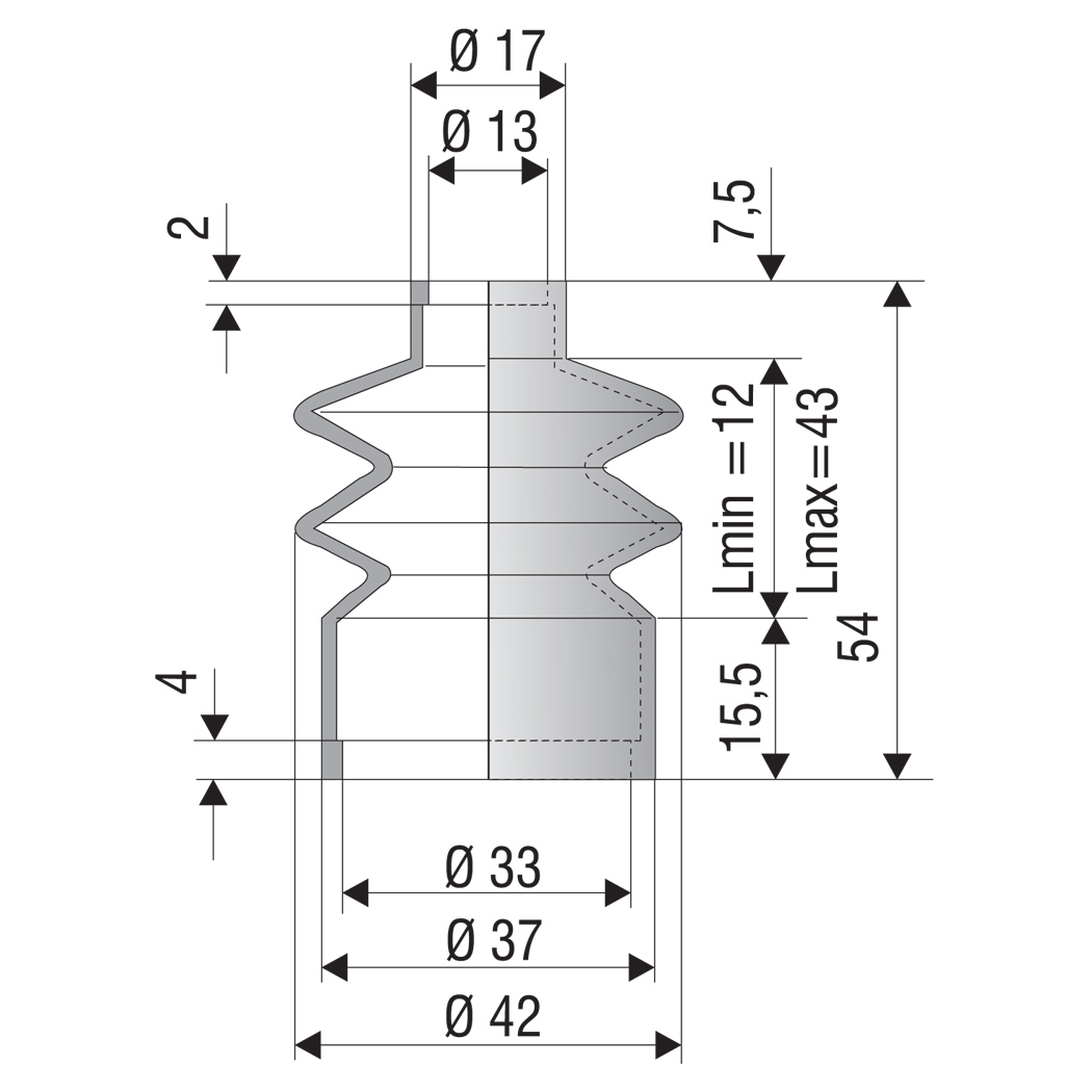 Faltenbalg F-1104-NBR | Steinbock Online-Shop
